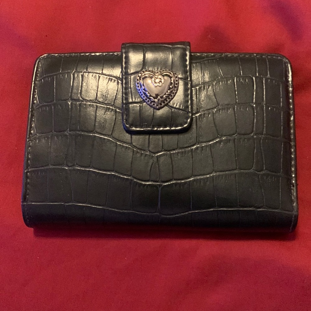 Black Brighton Wallet With Crocodile Print - Gem